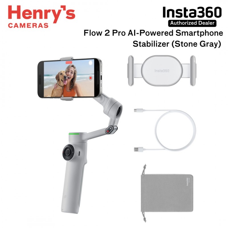 Insta360 Flow 2 Pro AI-Filmmaker Smartphone Stabilizer (Stone Gray)